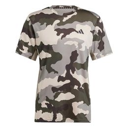 adidas Performance Funktionsshirt 'Train Essentials' Herren Größe XXL dunkelbraun / greige / hellgrau / tanne