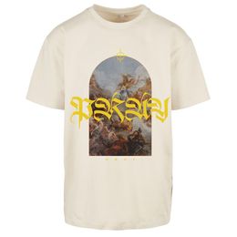 MT Upscale T-Shirt 'Pray' Herren Gr&ouml;&szlig;e 4XL sand / rauchblau / hellbraun / safran