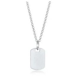 Kette mit Anh&auml;nger Kuzzoi "Herren Dog Tag Military Platte Brushed 925 Silber" Gr. 60, silber, Halsketten, Herren, 60, ohne Stein, Silber 925 (Sterlingsilber), L: 50