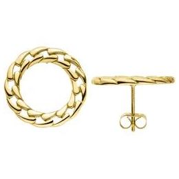 Paar Ohrstecker Jobo "Kreis", gold (goldfarben), Ohrringe, Damen, 19,9mm, Edelstahl, Edelstahl goldfarben