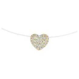 Collier Smart Jewel "Anh&auml;nger Herz, Silber 925", gold, Halsketten, Damen, 45cm, Silber 925 (Sterlingsilber), Collier