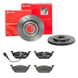 Brembo Bremsensatz-Vorderachse MAX LINE Bremsensatz, Scheibenbremse vorne rechts links innenbel&uuml;ftet 256mm f&uuml;r SKODA VW ROEWE (SAIC) (SVW) SEAT (FAW)