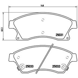 Brembo Bremsensatz-Vorderachse COATED DISC LINE / STANDARD Bremsensatz, Scheibenbremse vorne rechts links innenbel&uuml;ftet 276mm f&uuml;r GENERAL MOTORS BUICK