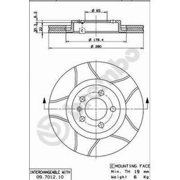 Brembo Bremsensatz-Vorn und hinten SG00000EVT Bremsensatz, Scheibenbremse vorne rechts links innenbel&uuml;ftet 230mm f&uuml;r SKODA VW SEAT PEUGEOT (FAW) (SVW)