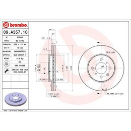 Brembo Bremsensatz VA + HA Standard SIZW2NRW84 Bremsensatz, Scheibenbremse vorne hinten rechts links innenbel&uuml;ftet 239mm f&uuml;r HONDA (GAC) ISUZU NISSAN
