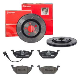 Brembo Bremsensatz-Vorderachse MAX LINE Bremsensatz, Scheibenbremse vorne rechts links innenbel&uuml;ftet 280mm f&uuml;r SKODA VW ROEWE (SAIC) SEAT (FAW) (SVW)