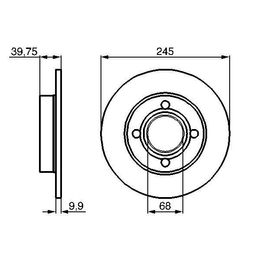 Bosch Bremsensatz-Hinterachse IJF1413VR0 Bremsensatz, Scheibenbremse hinten rechts links voll 244mm f&uuml;r VW ALFA ROMEO BRILLIANCE FIAT AUDI LANCIA 6074