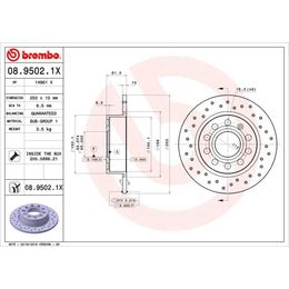 Brembo Bremsensatz-Vorn und hinten SG00000F1B Bremsensatz, Scheibenbremse vorne rechts links Gelocht 253mm f&uuml;r SKODA VW SEAT PEUGEOT (FAW) RELY (SVW)