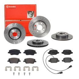 Brembo Bremsensatz-Vorn und hinten SG00000ECD Bremsensatz, Scheibenbremse vorne rechts links Gelocht 284mm f&uuml;r KIA FIAT ABARTH OPEL 95599885 5741447 0