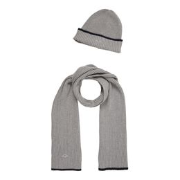 Gant Set: Schal und M&uuml;tze 'ESSENTIAL' Herren Gr&ouml;&szlig;e 55/60 grau / schwarz