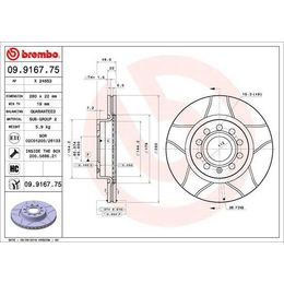 Brembo Bremsensatz-Vorn und hinten Bremsensatz, Scheibenbremse vorne rechts links innenbel&uuml;ftet 253mm f&uuml;r SKODA VW SEAT PEUGEOT (FAW) RELY (SVW) AUDI