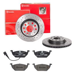 Brembo Bremsensatz-Vorderachse XTRA LINE Bremsensatz, Scheibenbremse vorne rechts links Gelocht/innenbel. 280mm f&uuml;r SKODA VW (SVW) ROEWE (SAIC) SEAT (