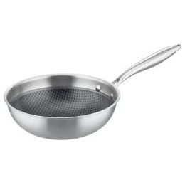 Sauteuse GSW "Inoxxa Black", silber (silberfarben), H:8cm &Oslash;:20cm, T&ouml;pfe, Schwenkpfanne aus Dreischicht-Material mit Antihaft-Versiegelung