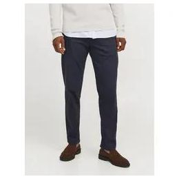 Jack & Jones Chinohose JACK & JONES "JPSTKANE BARRET CHINO NOOS", Herren, Gr. 30, L&auml;nge 34, blau (schwarz navy), Web, Obermaterial: 98% Baumwolle, 2% Elasthan, unifarben, relaxed fit kn&ouml;chellang, Hosen Chinohose