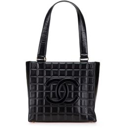 Chanel Shopper - CC Choco Bar Lambskin Tote - Gr. unisize - in Schwarz - f&uuml;r Damen