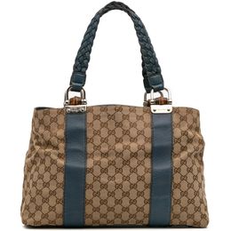 Gucci Shopper - GG Canvas Bamboo Libeccio Tote - Gr. unisize - in Braun - f&uuml;r Damen