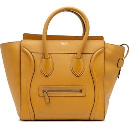 C&eacute;line Celine Shopper - Mini Drummed Calfskin Luggage Tote - Gr. unisize - in Gelb - f&uuml;r Damen