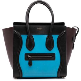 C&eacute;line Celine Shopper - Micro Tricolor Leather Luggage Tote - Gr. unisize - in Blau - f&uuml;r Damen