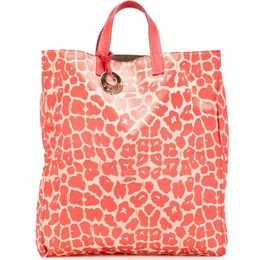 Fendi Shopper - Leopard Print Canvas Shopper Tote - Gr. unisize - in Rot - für Damen