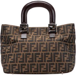 Fendi Shopper - Small Zucca Canvas Twins Tote - Gr. unisize - in Braun - f&uuml;r Damen
