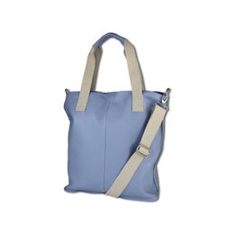 Toscanto Schultertasche, Shopper Leder hellblau ca. 44cm | Gr.: onesize