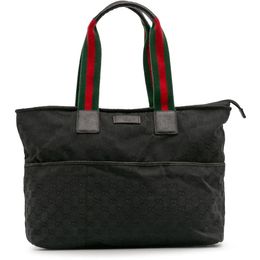 Gucci Shopper - GG Canvas Web Tote - Gr. unisize - in Schwarz - für Damen