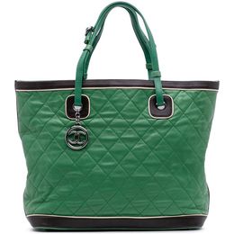 Chanel Shopper - Large Quilted Lambskin Country Club Tote - Gr. unisize - in Gr&uuml;n - f&uuml;r Damen
