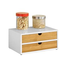 sobuy Kaffeekapsel Box in Wei&szlig; und Natur - (B)30 x (H)14 x (T)20cm | Gr.: onesize