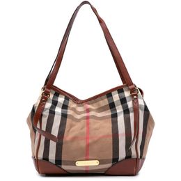 Burberry Shopper - Small House Check Canvas Canterbury Tote - Gr. unisize - in Braun - f&uuml;r Damen