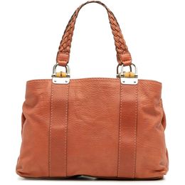 Gucci Shopper - Medium Leather Bamboo Libeccio Tote - Gr. unisize - in Orange - f&uuml;r Damen