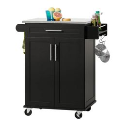 sobuy Küchenwagen in Schwarz - (B)80 x (H)90 x (T)46cm | Gr.: onesize