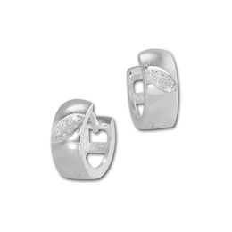 SilberDream 925er Sterling Silber, glanz Damen Creolen Blatt Ohrring ca. 13mm | Gr.: onesize