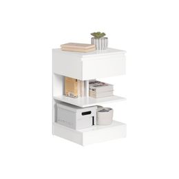 sobuy Nachttisch in Wei&szlig; - (B)39 x (H)65 x (T)39 cm | Gr.: onesize