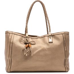 Gucci Shopper - Metallic Grained Leather Bella Tote - Gr. unisize - in Gold - f&uuml;r Damen
