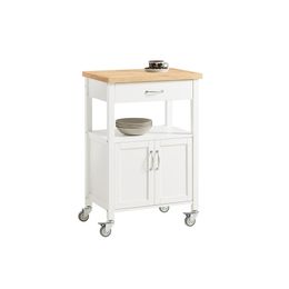 sobuy K&uuml;chenwagen in Natur und Wei&szlig; - (B)60 x (H)90 x (T)44.5cm | Gr.: onesize