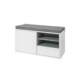 sobuy Schuhbank in wei&szlig; und grau - (B)80 x (H)46 x (T)35 cm | Gr.: onesize