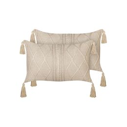 Beliani 2er-Set Dekokissen CAESIA in Beige | Gr.: onesize