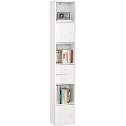 sobuy B&uuml;cherregal in Wei&szlig; - (B)33 x (H)188 x (T)24cm | Gr.: onesize