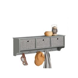 sobuy Wandgarderobe in Hellgrau - (B)100 x (H)31 x (T)20cm | Gr.: onesize