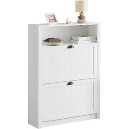 sobuy Schuhschrank in Wei&szlig; - (B)80 x (H)110 x (T)24cm | Gr.: onesize