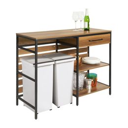 sobuy K&uuml;cheninsel in Schwarz und Braun - (B)120 x (H)90 x (T)45cm | Gr.: onesize