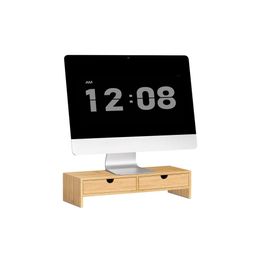 sobuy Monitorst&auml;nder in Natur - (B)47 x (H)11 x (T)18cm | Gr.: onesize