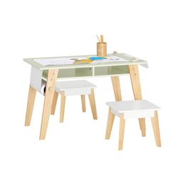 sobuy Kindertisch in Wei&szlig; und Gr&uuml;n - (B)80 x (H)50 x (T)44cm | Gr.: onesize