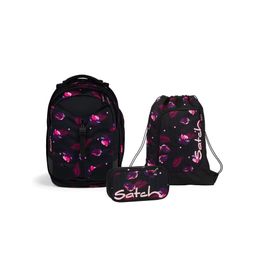 Satch Schulrucksack-Set MATCH Mystic Nights 3-teilig in Schwarz/Rosa | Gr.: onesize