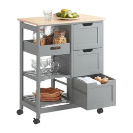 sobuy K&uuml;chenwagen in Hellgrau - (B)67 x (H)84,5 x (T)37cm | Gr.: onesize