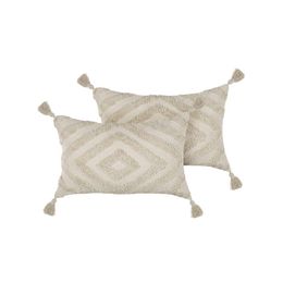 Beliani 2er-Set Dekokissen CRATAEGUS in Beige | Gr.: onesize