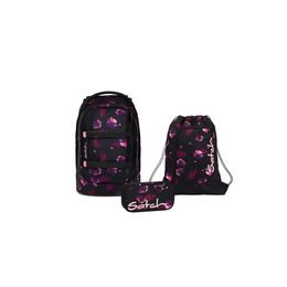 Satch Schulrucksack-Set PACK Mystic Nights 3-teilig in Schwarz/Rosa | Gr.: onesize