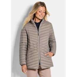 GOLDNER Steppjacke Herbstjacke mit Daunen, Stehkragen in taupe | Gr.: 40