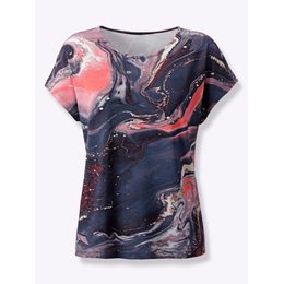 CR&Eacute;ATION L creation L Druck-Shirt in marine-koralle-bedruckt | Gr.: 48