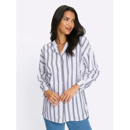 Sieh an! Longbluse in marine-wei&szlig;-gestreift | Gr.: 46